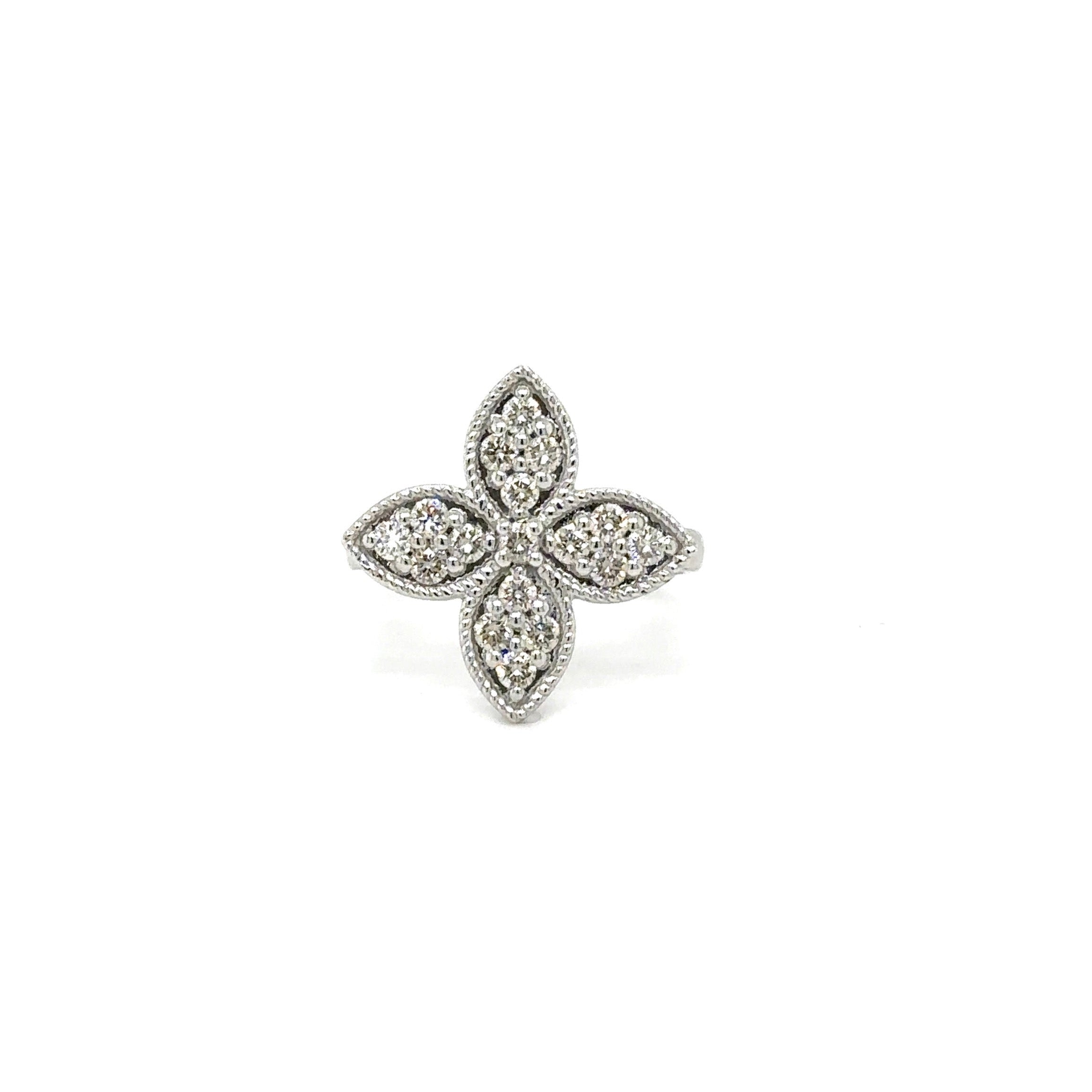 Magnolia Flower Dress Ring | Halo Diamonds