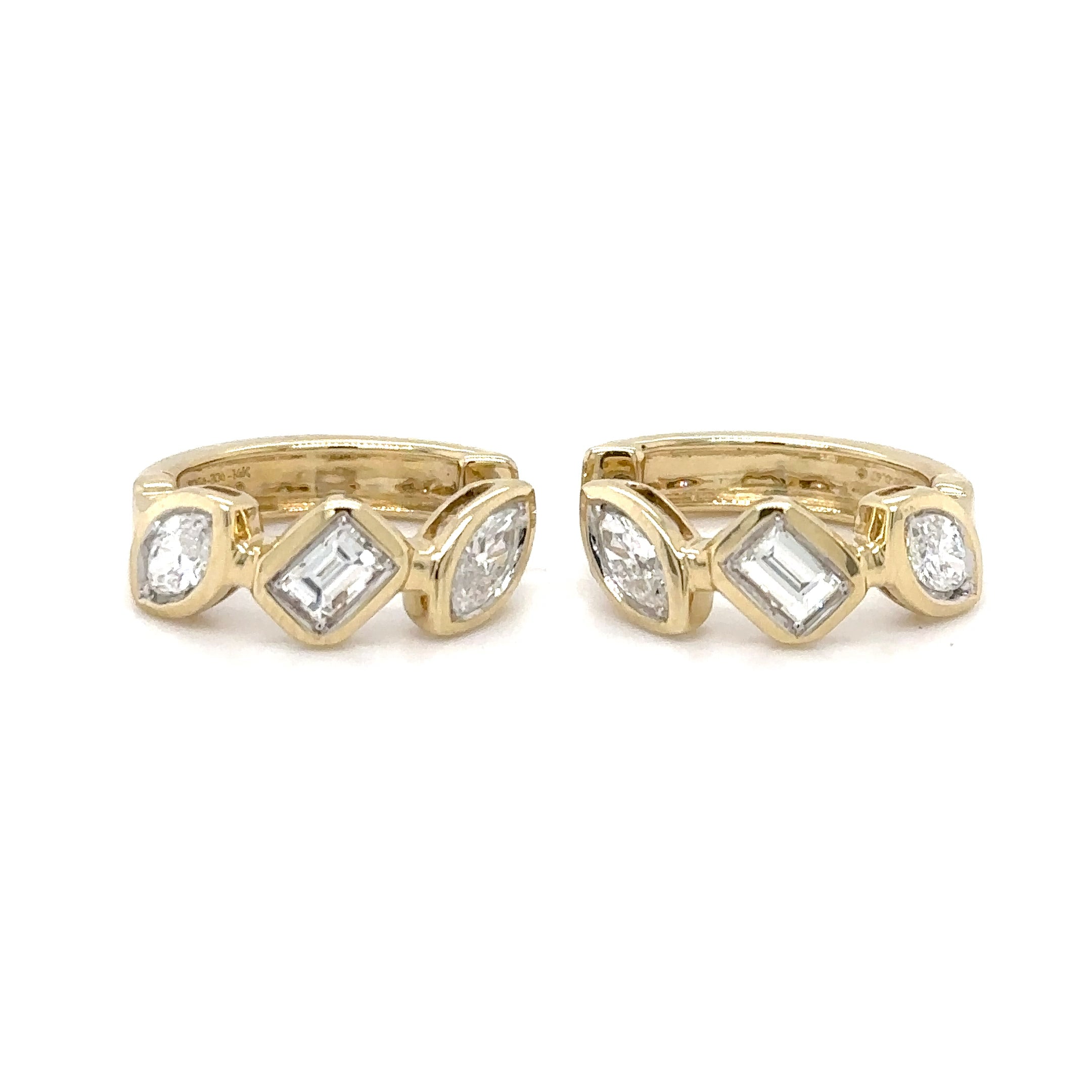 Pippa Multishape Diamond Hoops | Halo Diamonds | Only Natural Diamonds