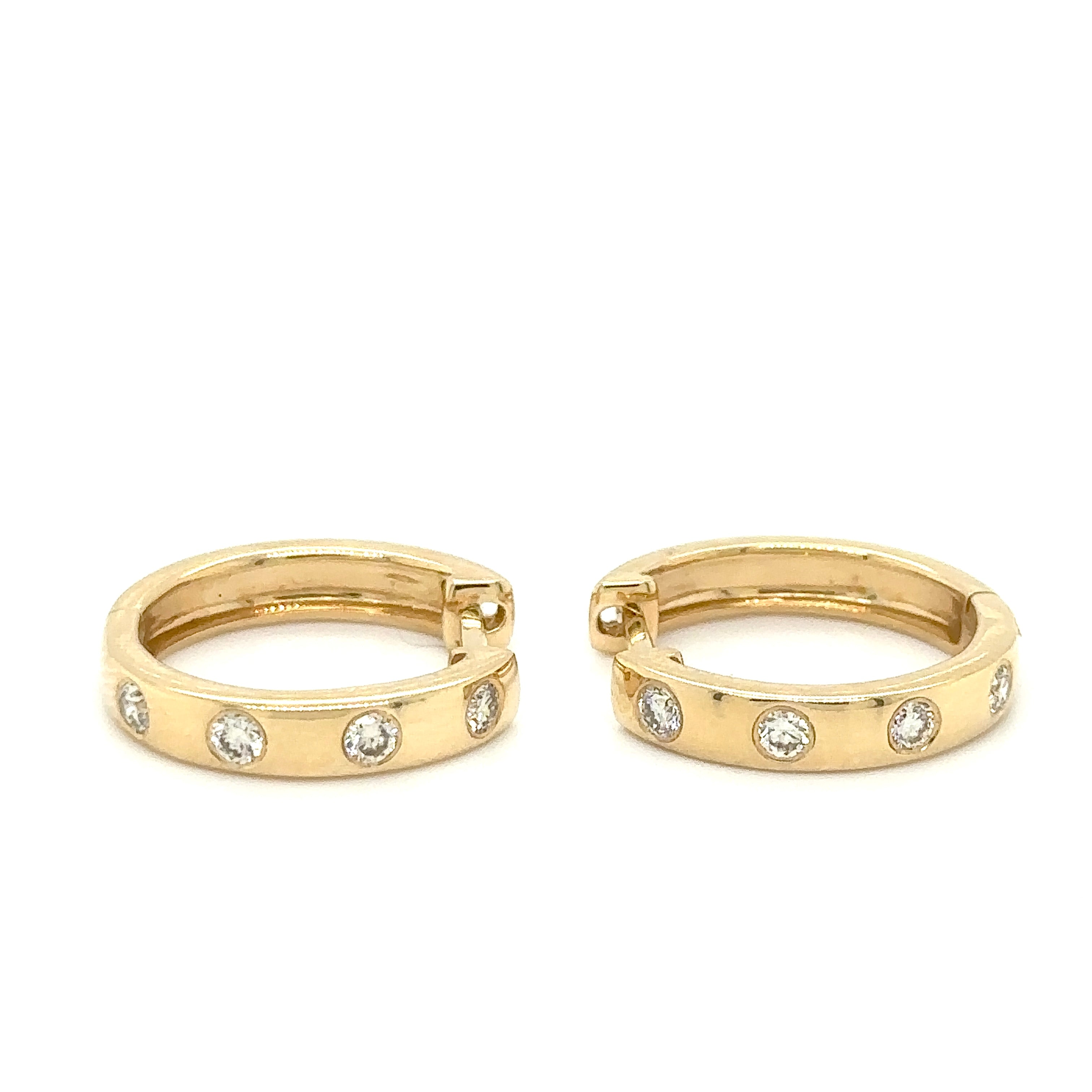 Kellie Diamond Inset Hoop Earrings | Halo Diamonds Claremont