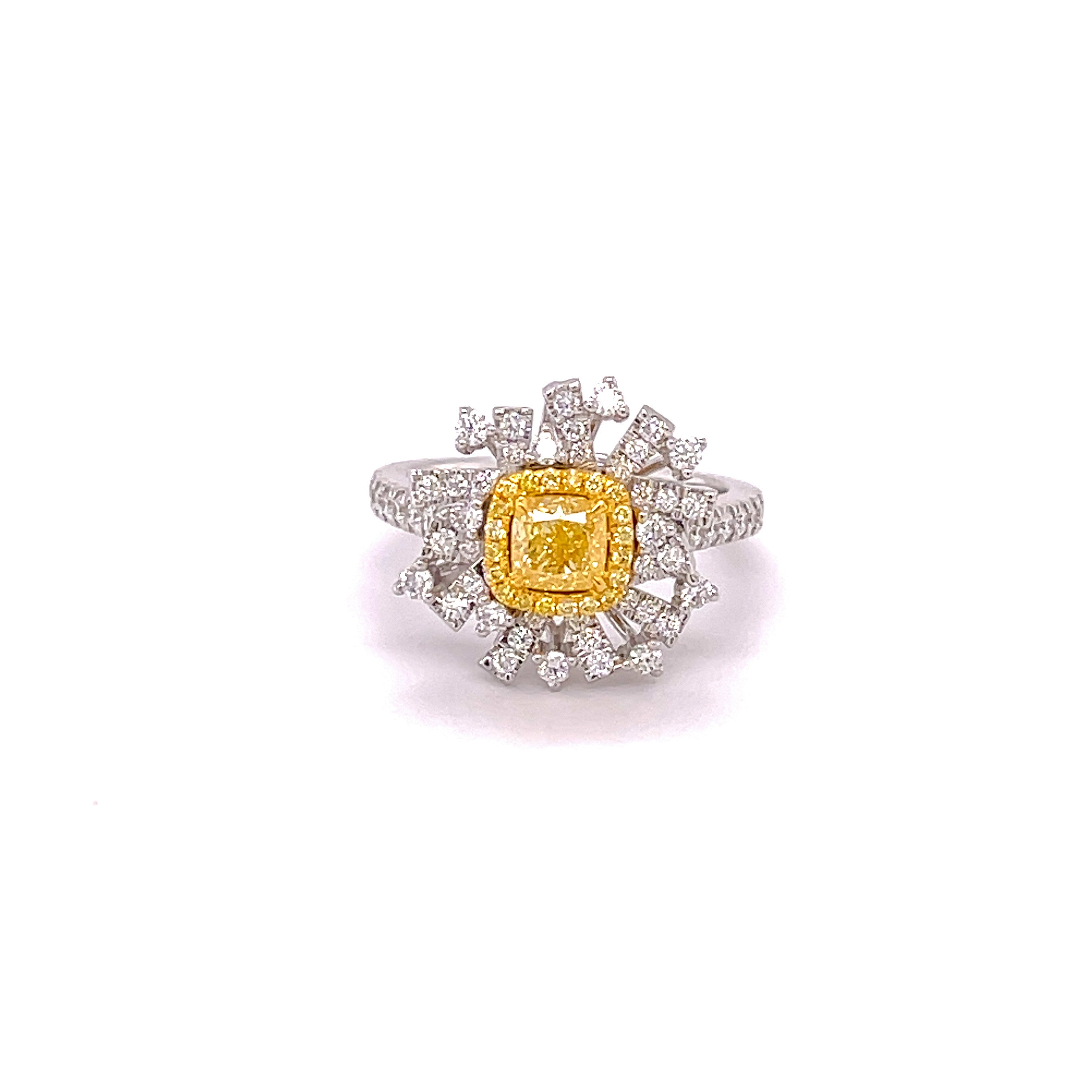 Estrella Convertible Yellow Diamond Ring | Halo Diamonds